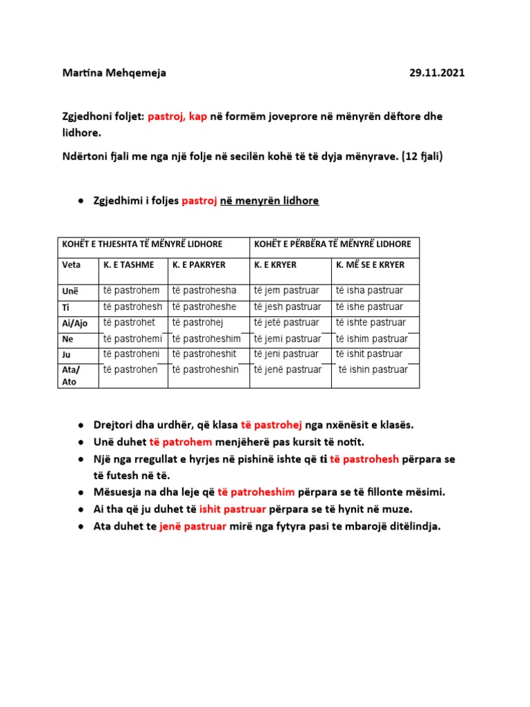 Foljet Ne Menyren Lidhore TES | PDF