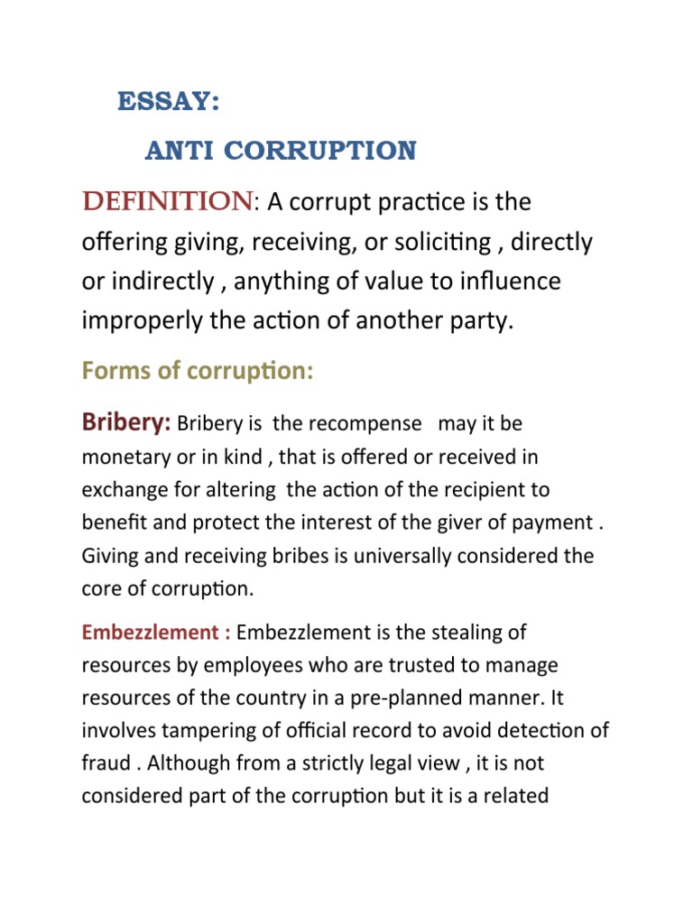 Anti Corruption | PDF