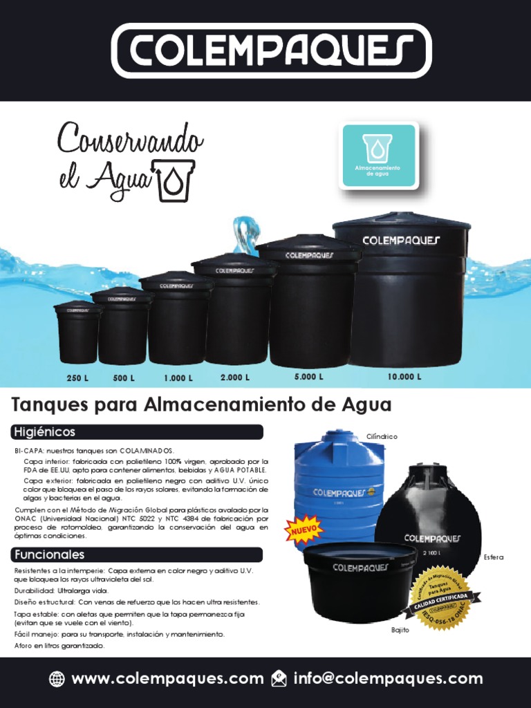 Catálogo Tanques Agua COLEMPAQUES | PDF | Hidrología | Ingeniería Ambiental