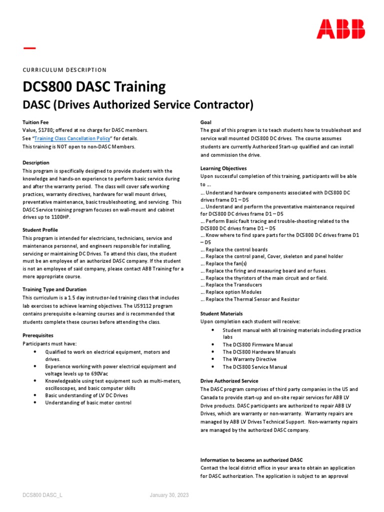 DCS800 DASC Training | PDF | Troubleshooting | Educational Technology