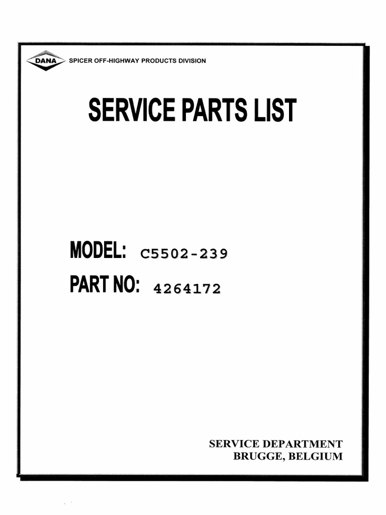 C5502-239 Parts List | PDF