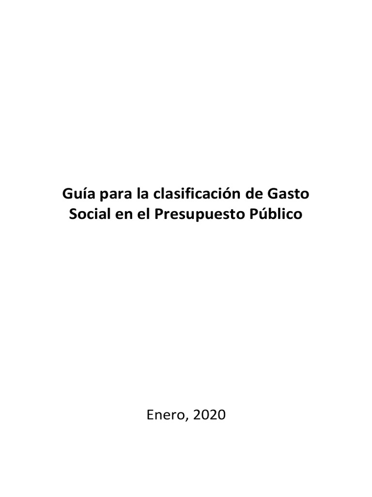 Guia - para La - Clasificacion - de - Gasto - Social en El Presupuesto ...