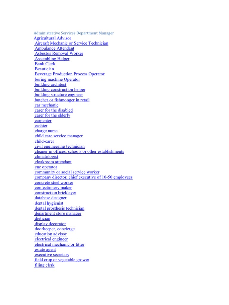 List of Professions | PDF