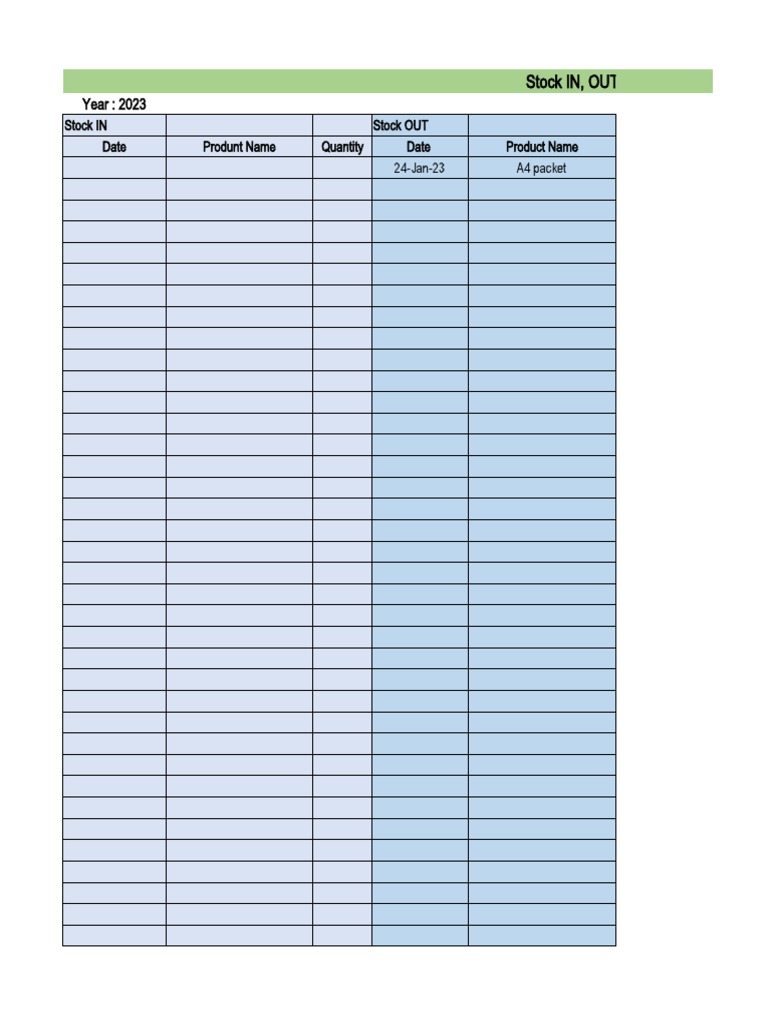 Stock Register - 2 | PDF | Stationery | Writing Implements