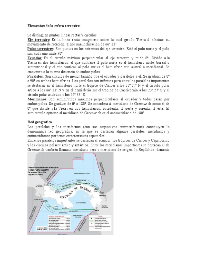 Elementos de La Esfera Terrestre | PDF | Latitud | Longitud