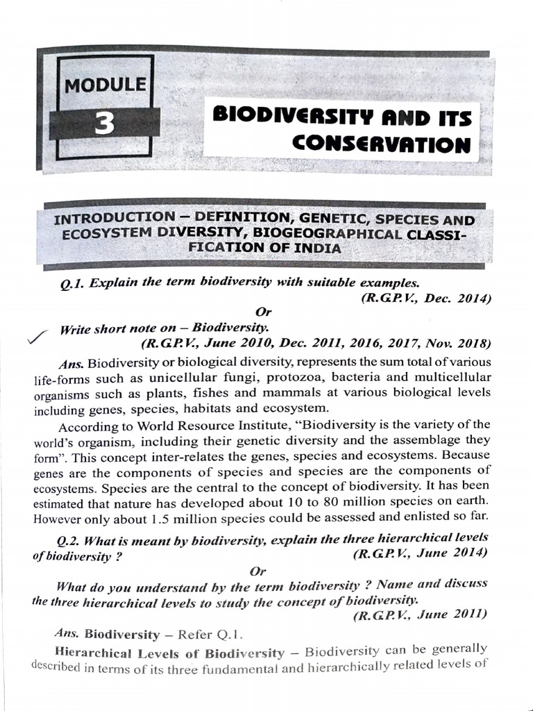 Shivani EEES Unit 3 | PDF | Biodiversity | Tropics