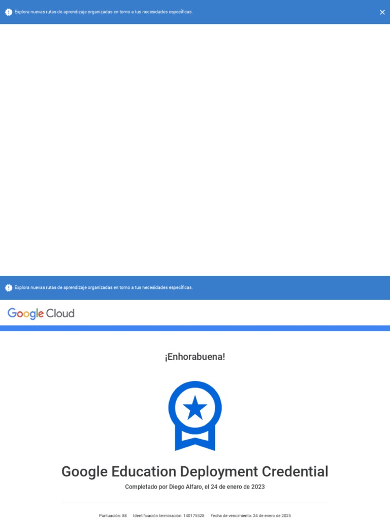 Credencial de Google Education Completada | PDF | Crecimiento personal y profesional ...