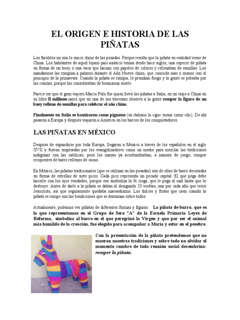 Origen e historia de las piñatas | PDF