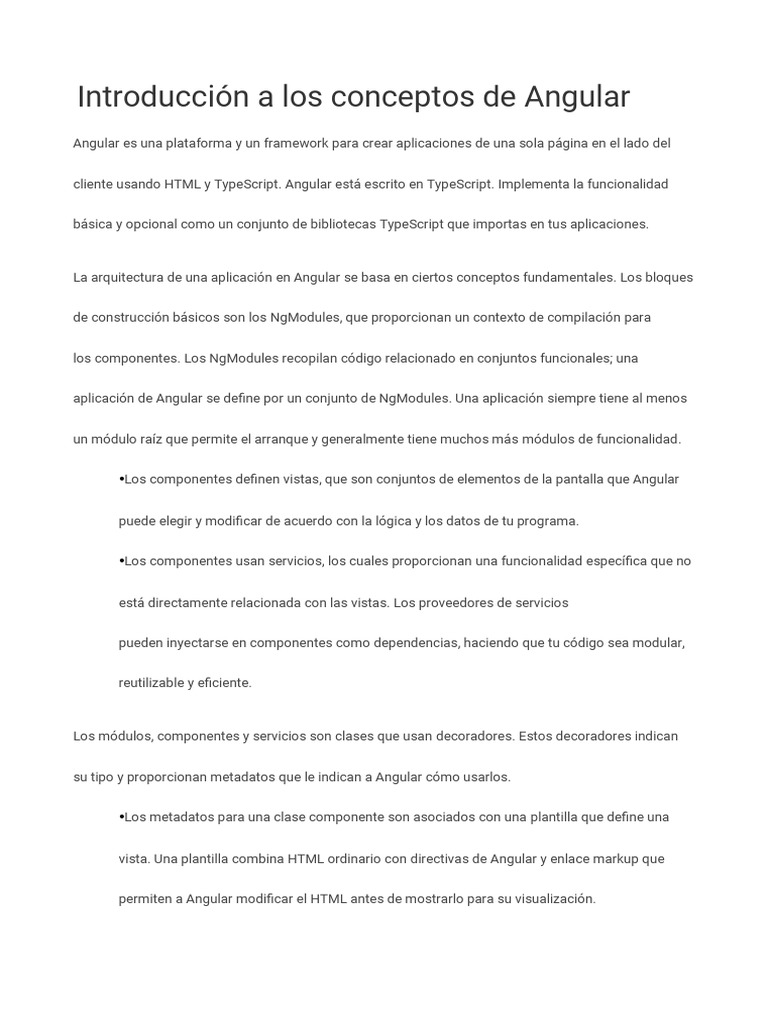 Introducción A Los Conceptos de Angular | PDF | HTML | Software de la ...