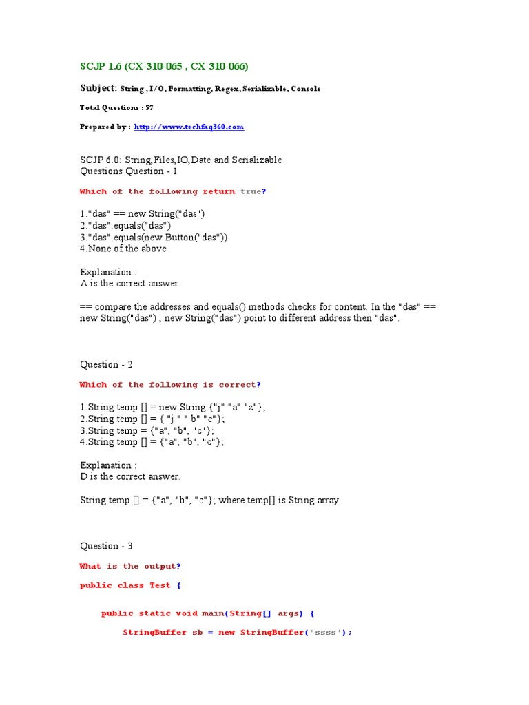 String, Files, IO, Date and Serializable | PDF | Programming | Constructor (Object Oriented ...
