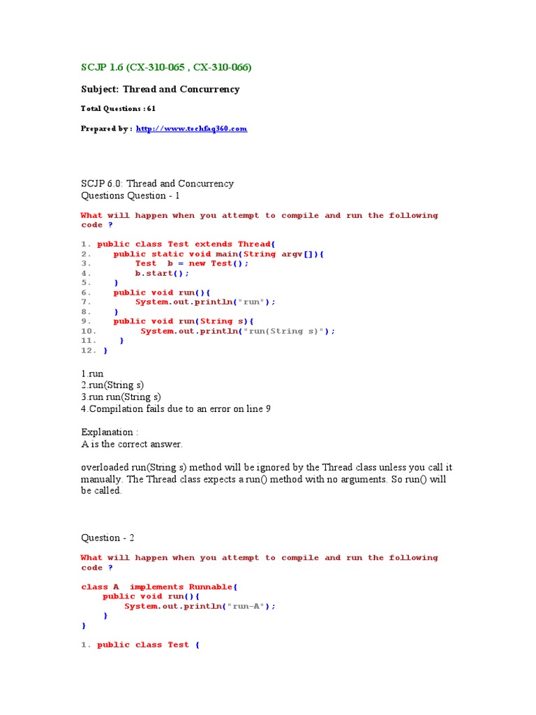Thread and Concurrency | PDF | Method (Computer Programming) | Class ...