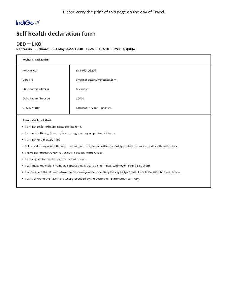 Health Form | PDF