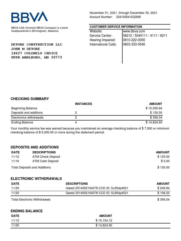 BBAV Bank Statement | PDF | Deposit Account | Banks