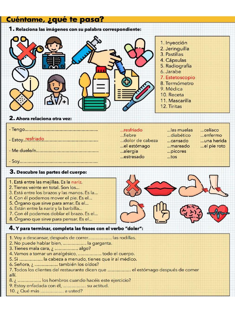 Vocabulario Básico, Verbo Doler | PDF