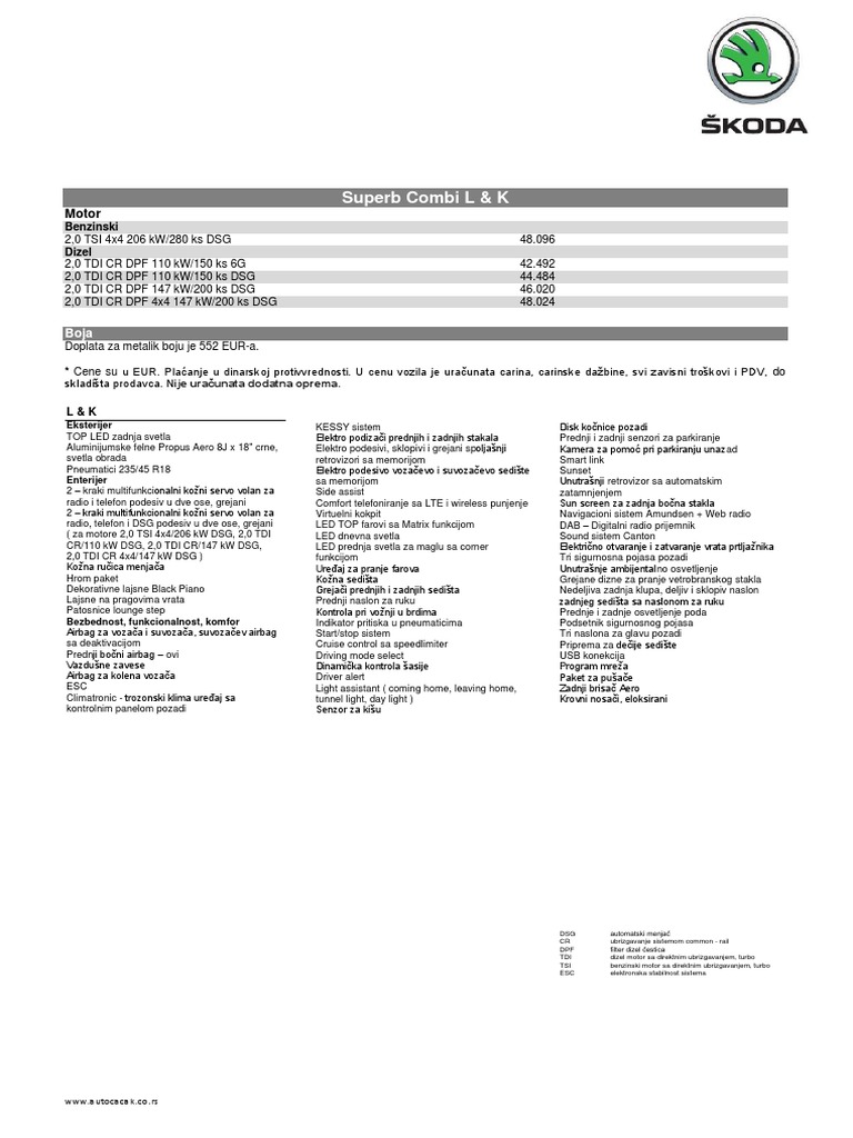 Superb Combi L - K | PDF