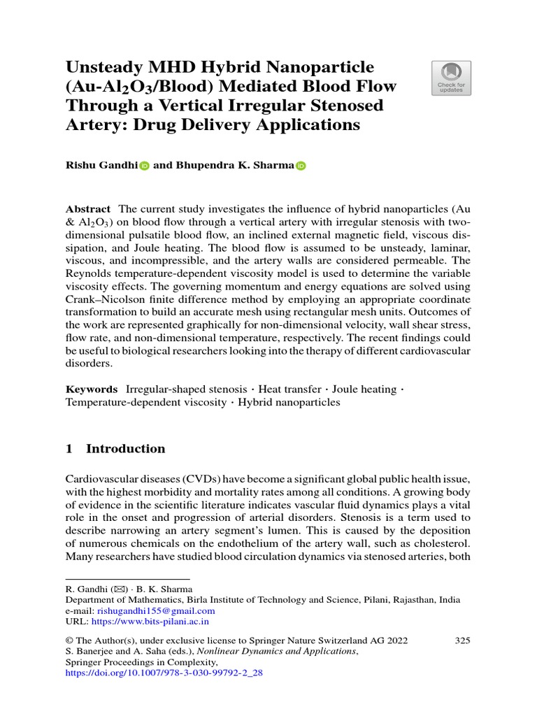 Rishu - Book Chapters-Springer Complexity | PDF | Fluid Dynamics | Hemodynamics