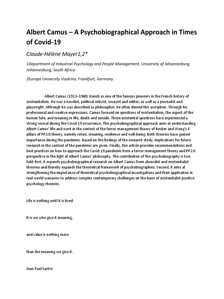 Albert Camus | PDF | Existentialism | Albert Camus