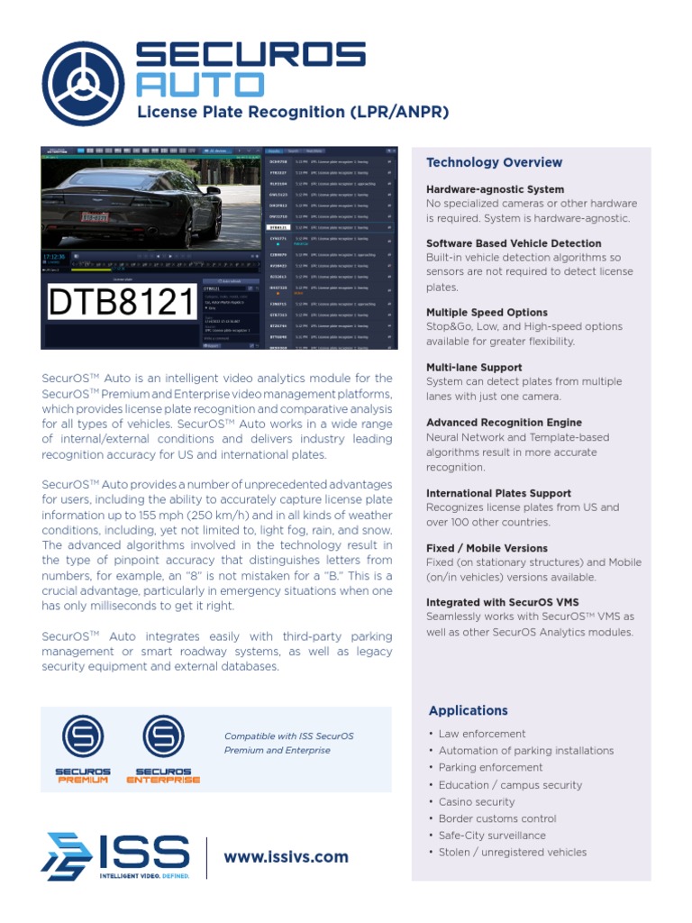 SecurOS Auto Datasheet v.1.4. EN | PDF | Computing | Computer Engineering
