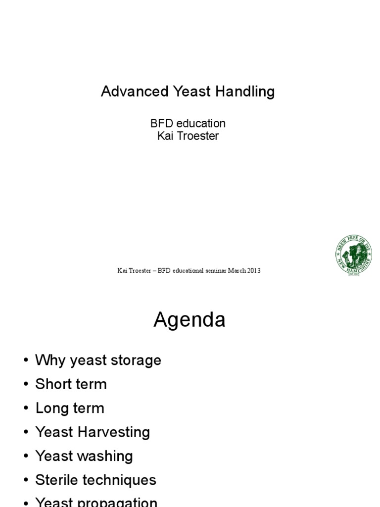 BFD Yeast Handling | PDF | Brewing | Yeast