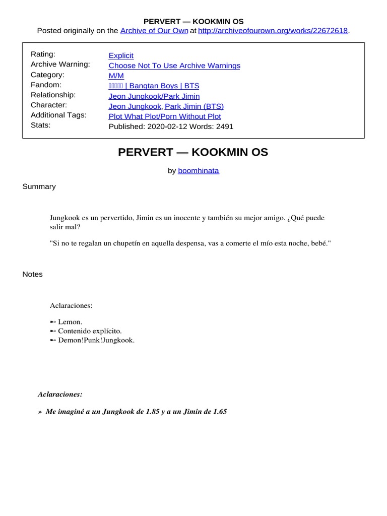 Pervert - Kookmin Os | PDF