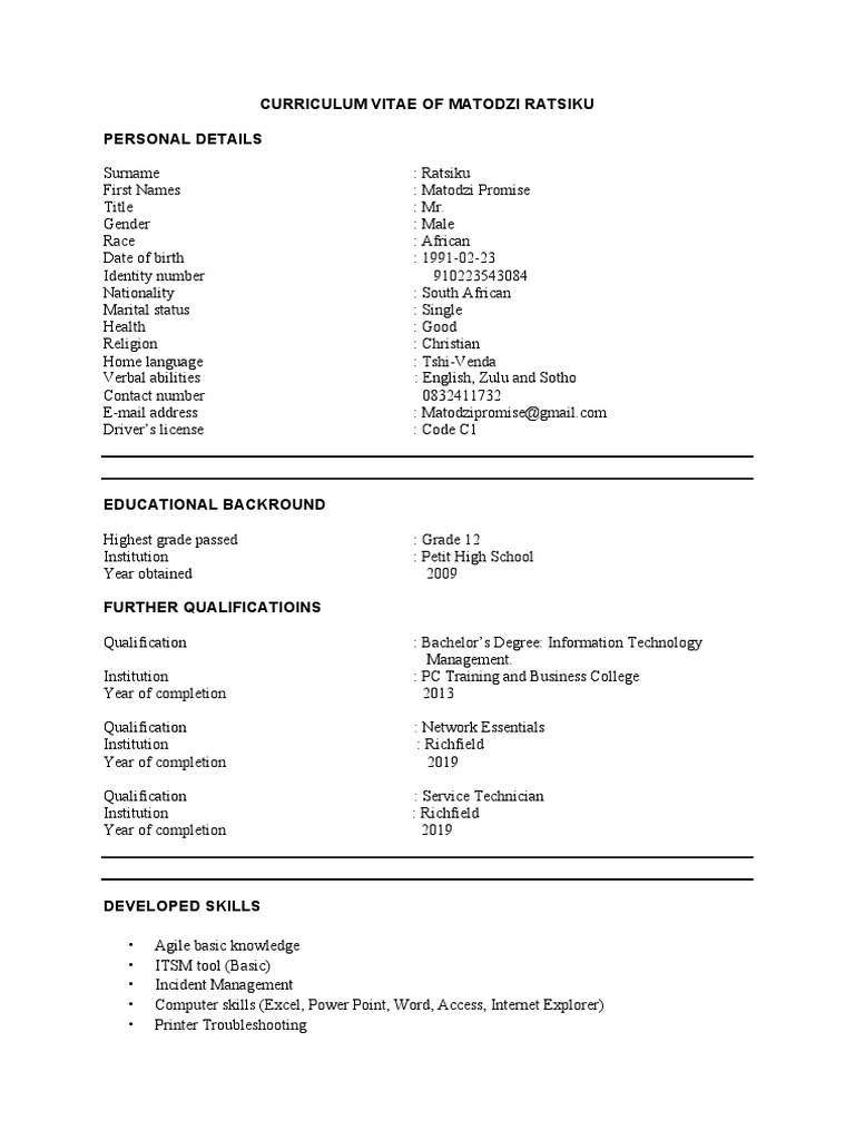 Matodzi Promise Ratsiku PDF | PDF | Local Area Network | Technical Support