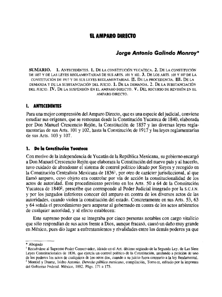 El Amparo Directo | PDF | Sentencia (ley) | Caso de ley