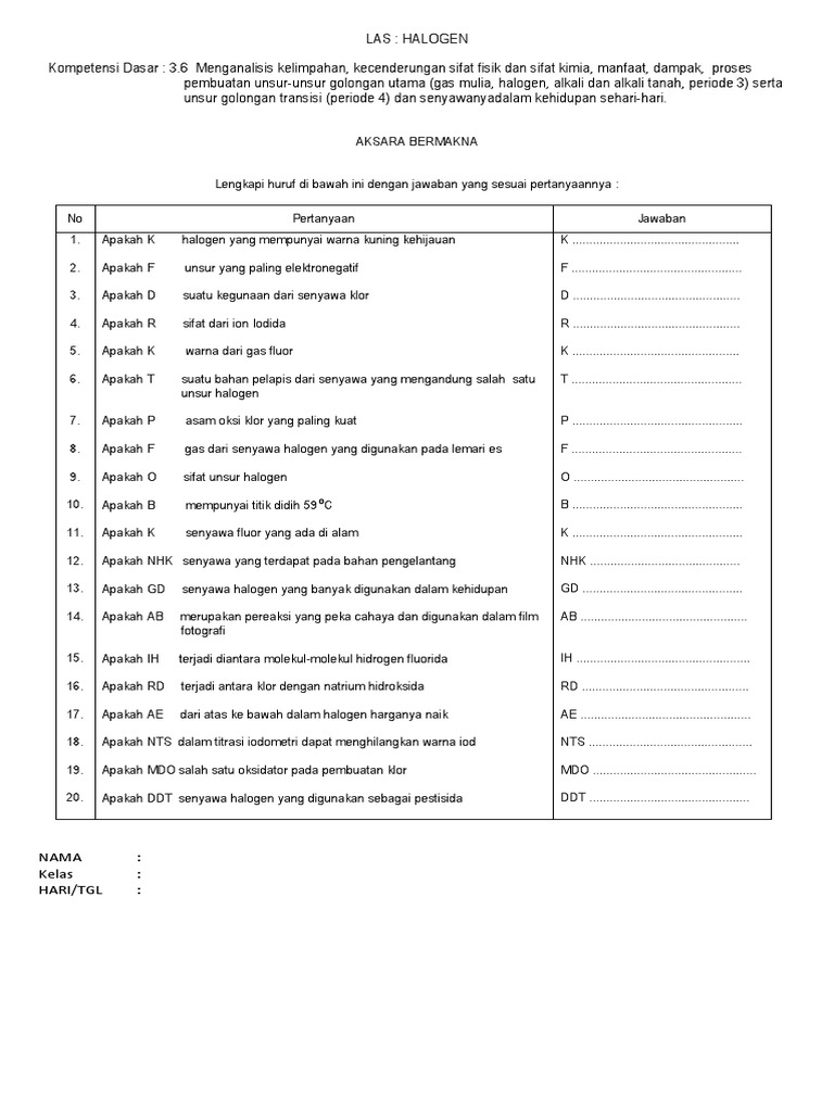 Analisis Sifat dan Manfaat Halogen | PDF