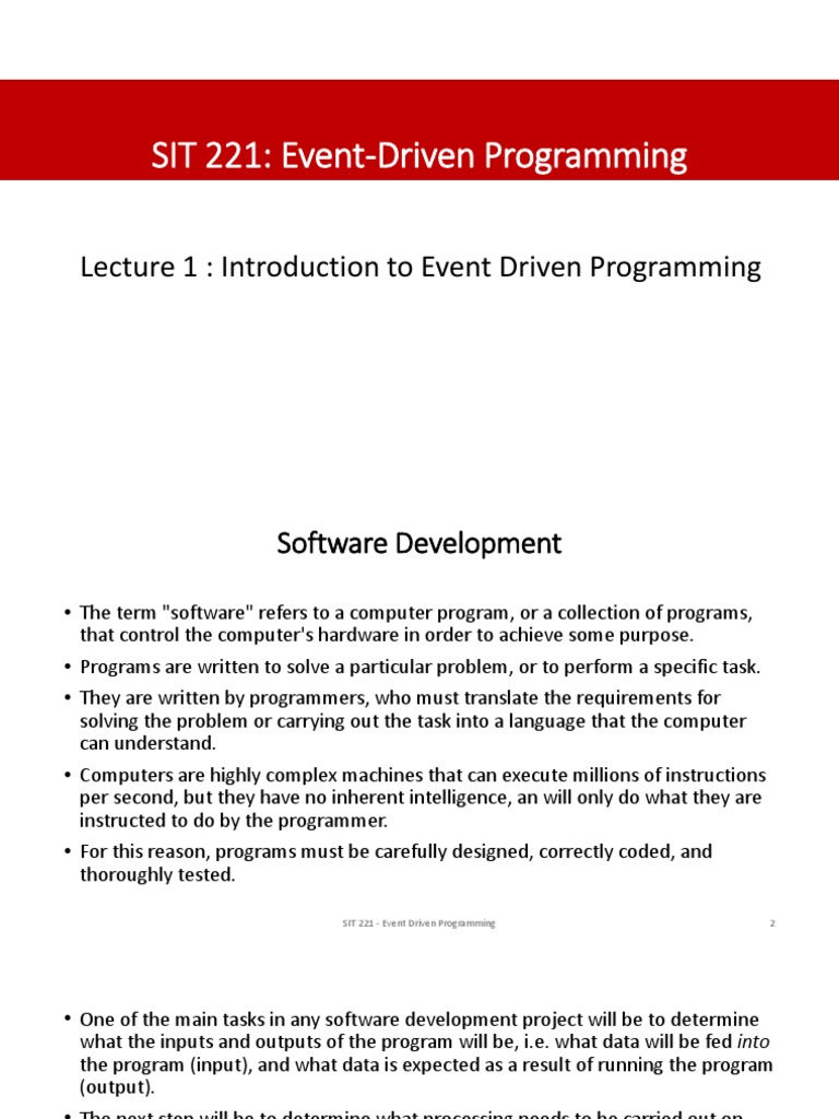 Lesson 1 Edp Pdf Control Flow Computer Programming