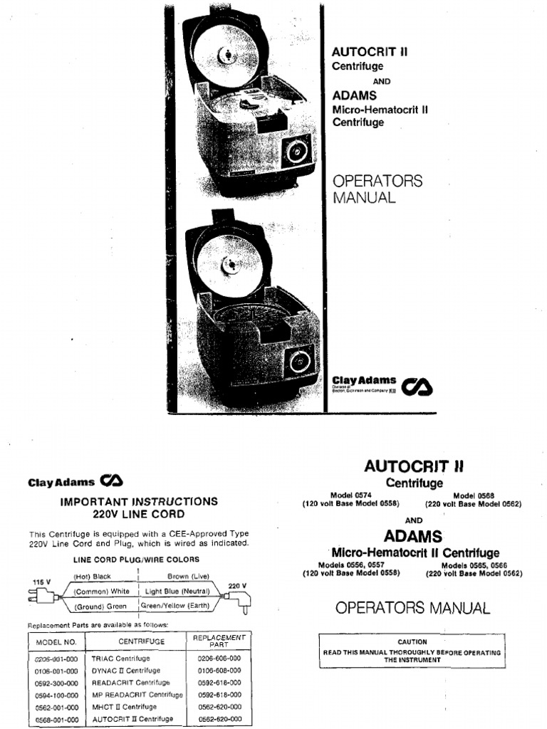 AutoCrit II and Adams Hematocrit Manual | PDF | Technology & Engineering