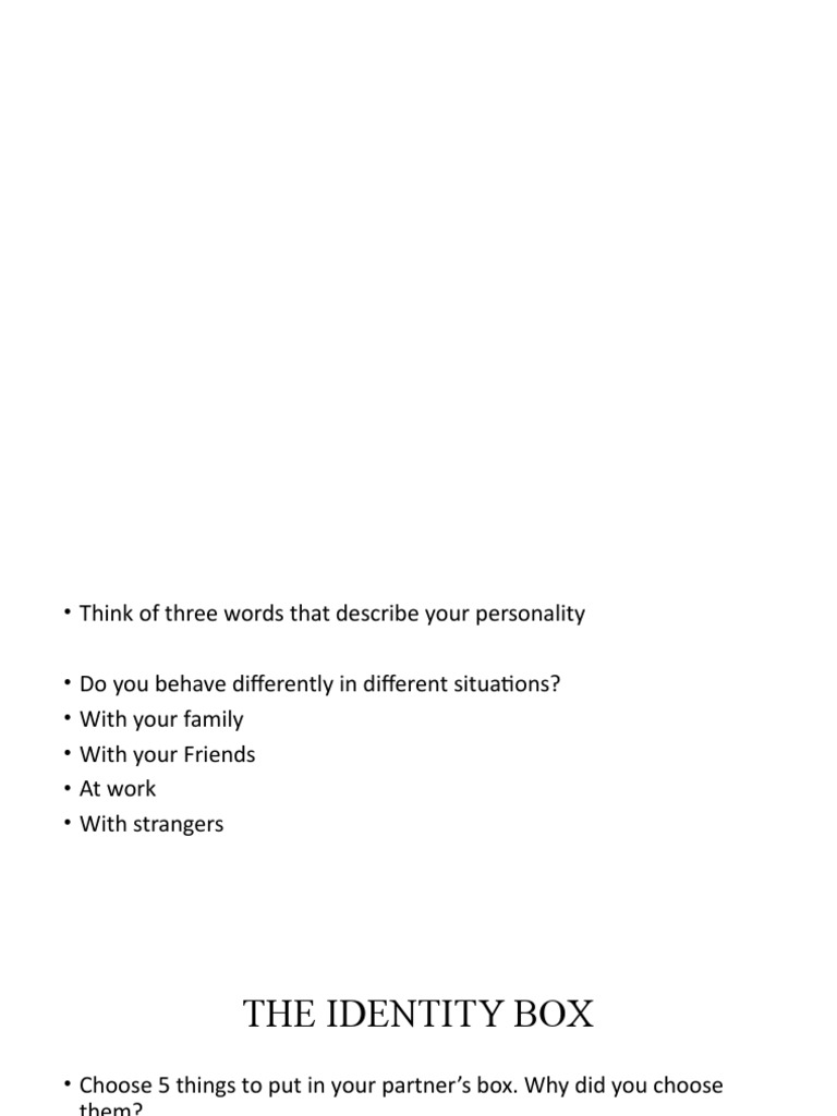 How to understand your personality and identity | PDF | Linguistics ...