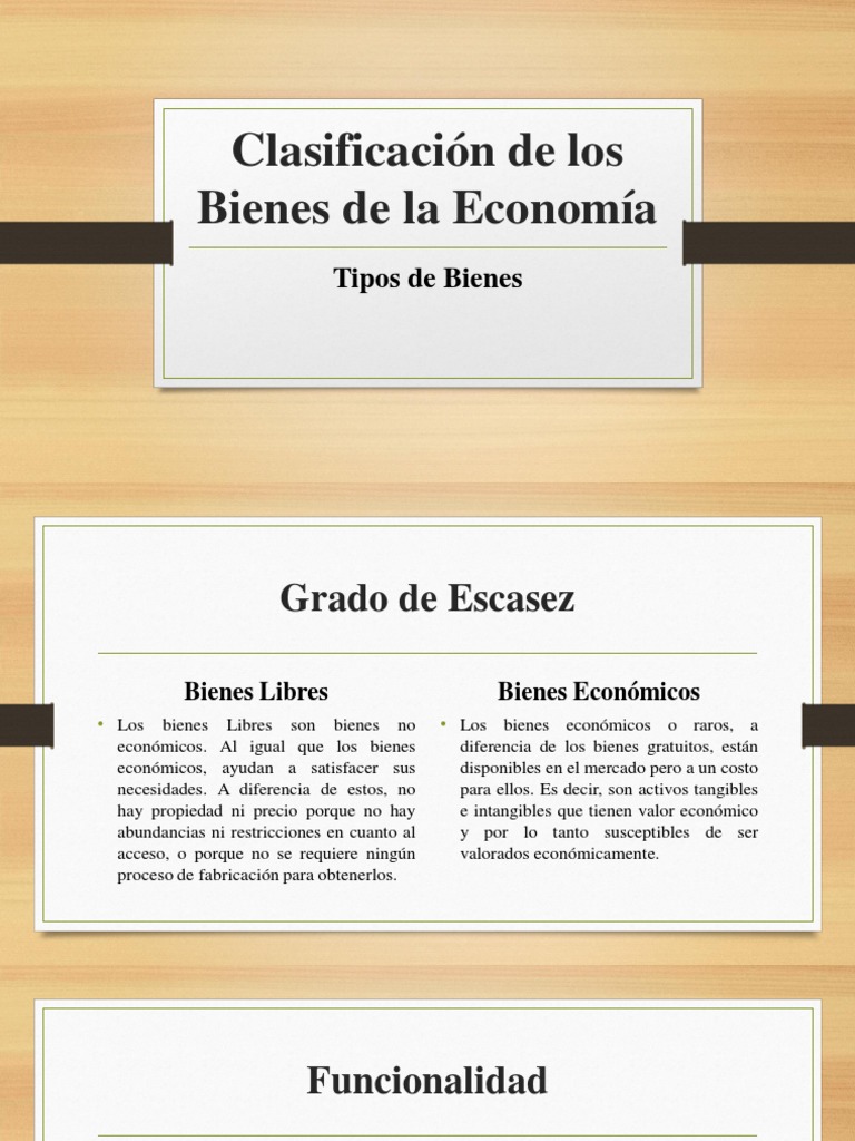 Clasificación de Los Bienes de La Economía | PDF | Bienes | Consumo (economía)