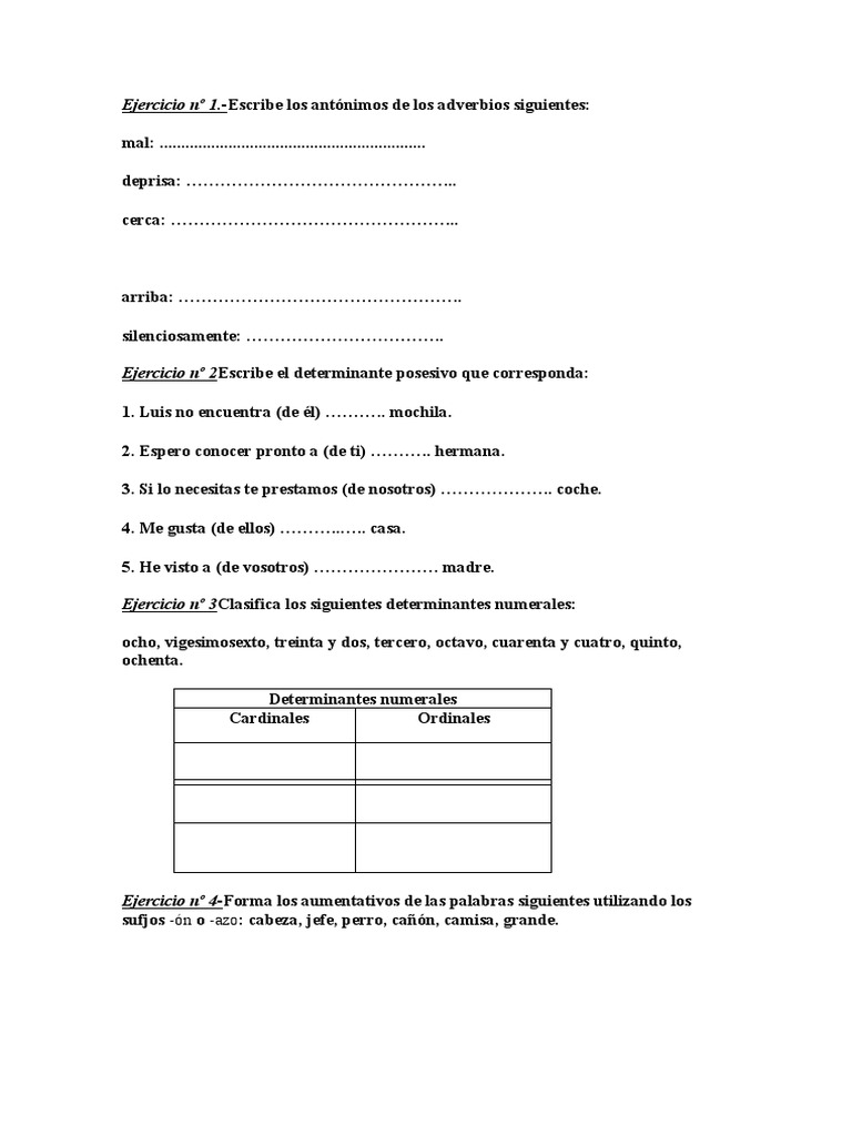 Examen Lengua 4 Primaria | PDF | Mecánica del lenguaje | Lingüística