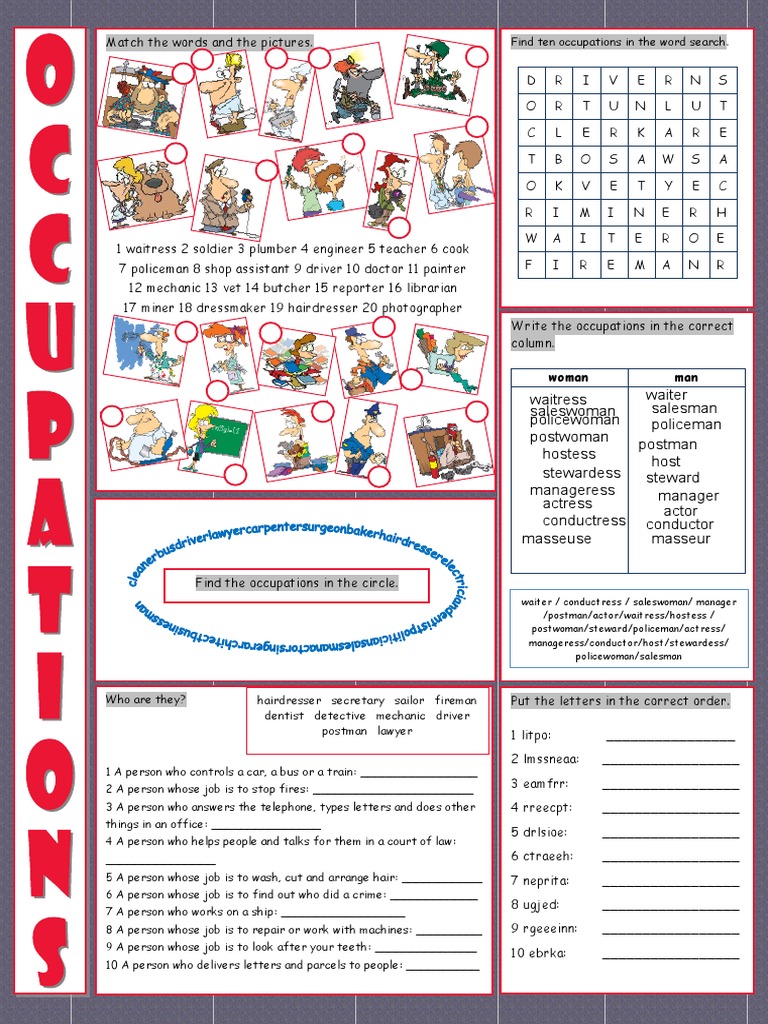 Occupations Word Search Activity | PDF