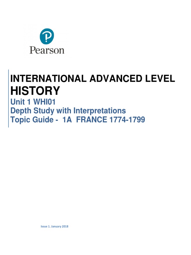 Topic Guide Unit 1 WHI01 Option 1A France FRANCE 1774 1799 | PDF ...