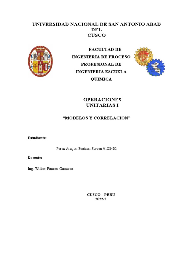 Modelos y Correlacion Ope1 | PDF | Viscosidad | Mecánica de fluidos