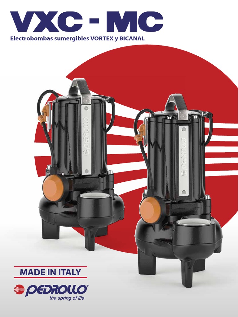 VXC - MC: Electrobombas Sumergibles VORTEX y BICANAL | PDF | Rodamiento (Mecánico) | Bomba