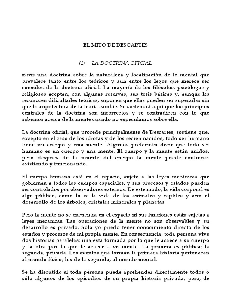 Ryle-El Concepto de Lo Mental | PDF | Filosofía | Ciencia y matemáticas