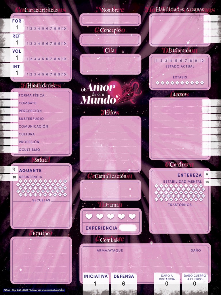 Ficha Editable ADOM | PDF