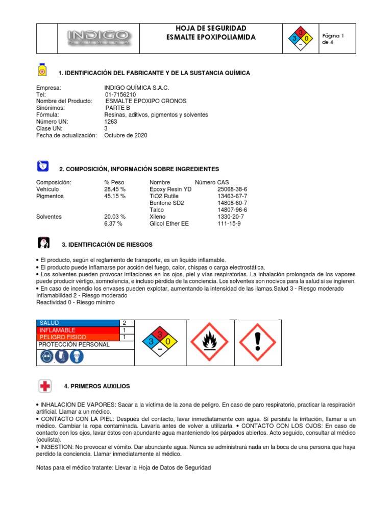 Msds Esmalte-Epoxipo Cronos | PDF | Solubilidad | Agua Msds Esmalte-Epoxipo Cronos | PDF | Solubilidad | Agua