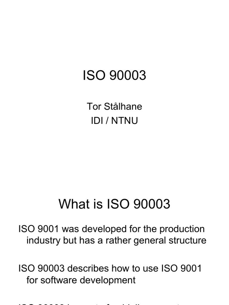ISO 90003-An Overview | PDF