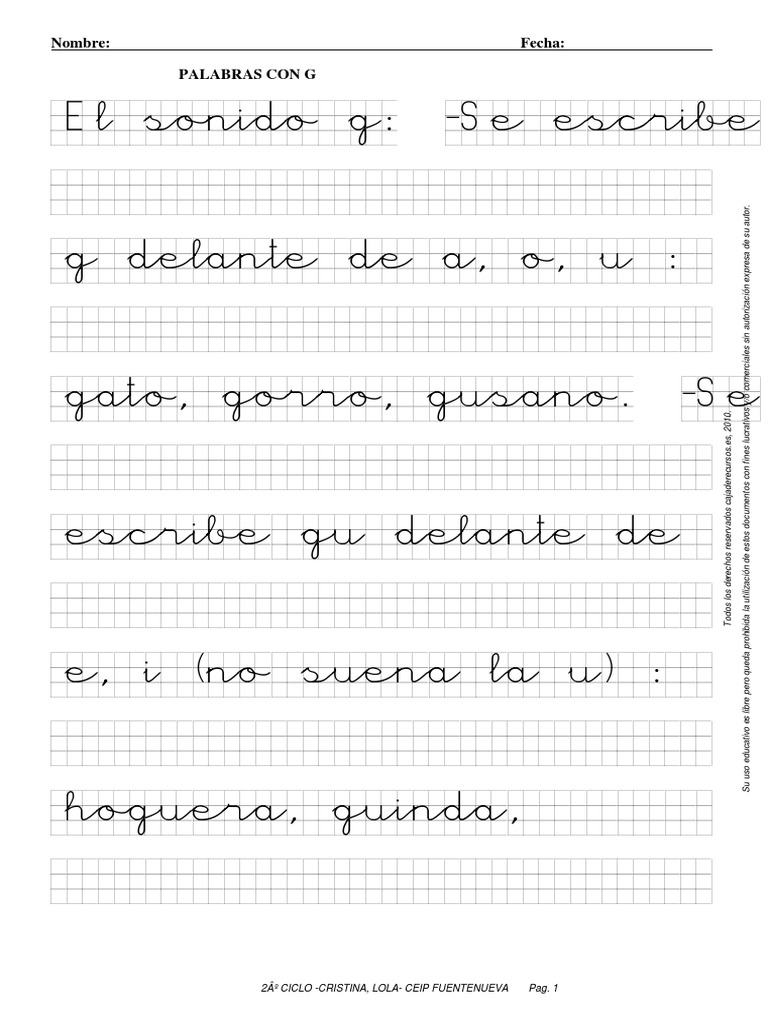 Caligarfía 5 6 Ortografía G Gu Gü Pdf