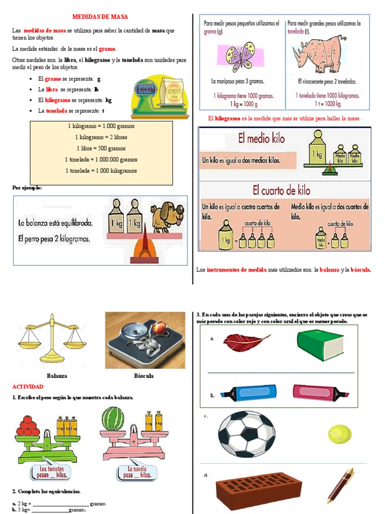 3° Medidas de Masa Guia | PDF | Kilogramo | Masa
