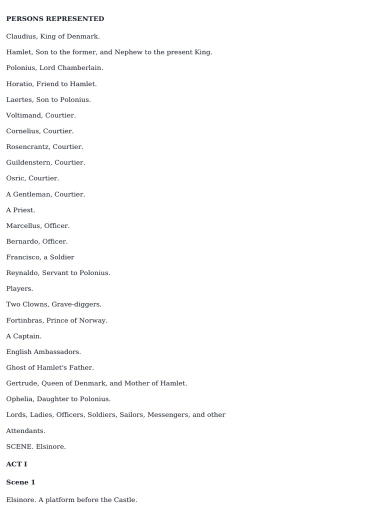 Hamlet, Prince of Denmark | PDF | Hamlet