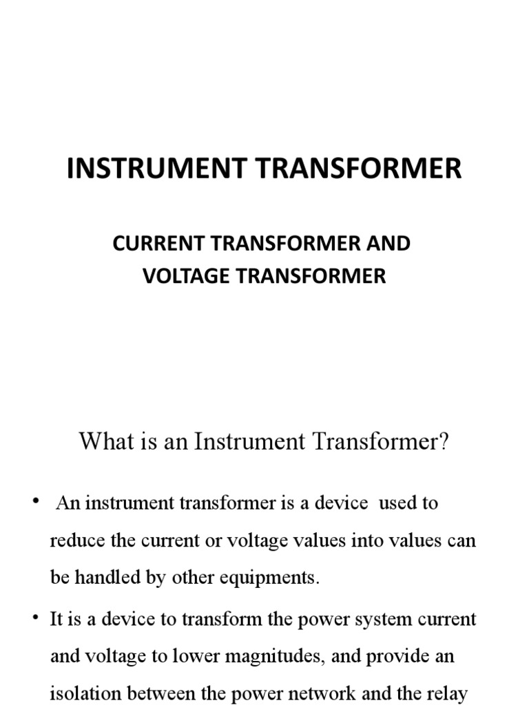 Lecture 4a. Instrument Transformer | PDF | Transformer | Electronics
