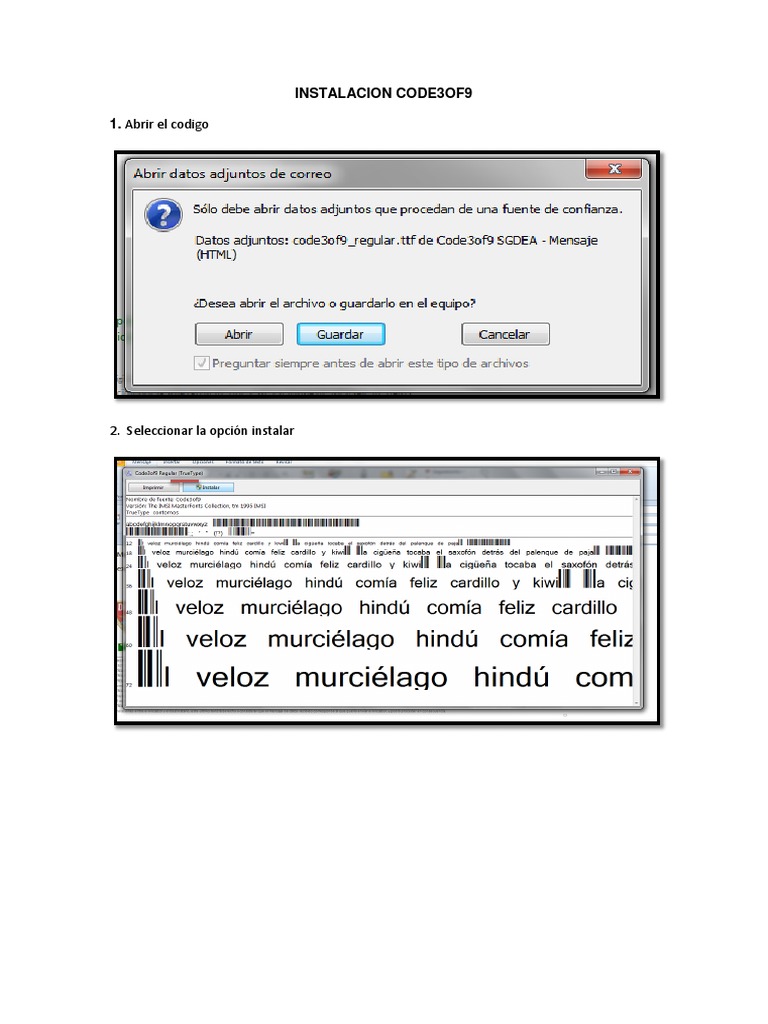 Item 135 Instalacion Code3of9 | PDF