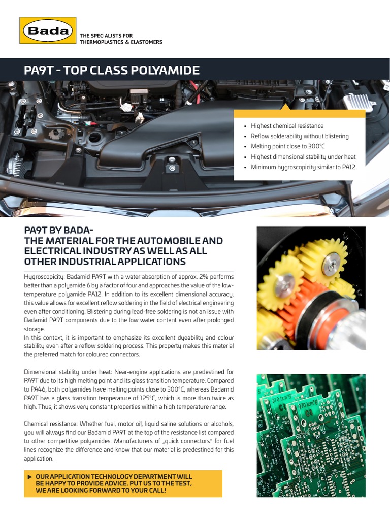 Produktflyer BADAMID PA9T EN | PDF | Soldering | Melting Point