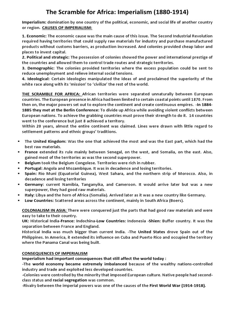 Scramble For AFrica | PDF | Imperialism | Africa