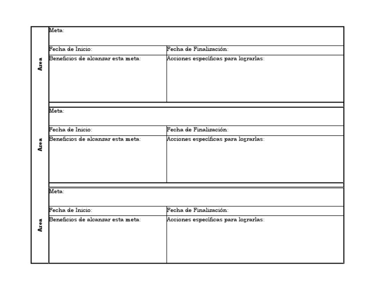 Formato de Metas Personales | PDF