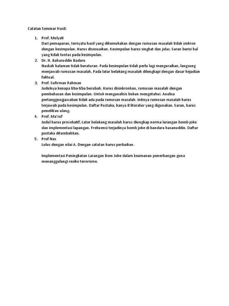 Catatan Seminar Akademik | PDF | Karier & Perkembangan | Sains & Matematika