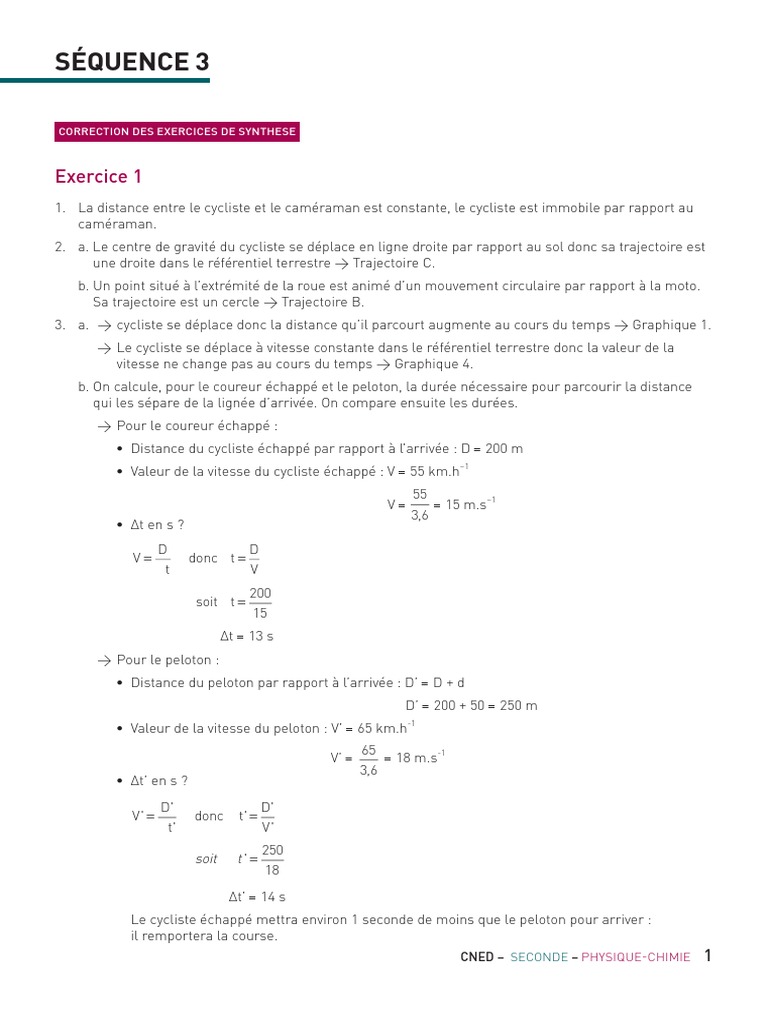 Correction exercices physique-chimie seconde | PDF | Vitesse | Rapport ...
